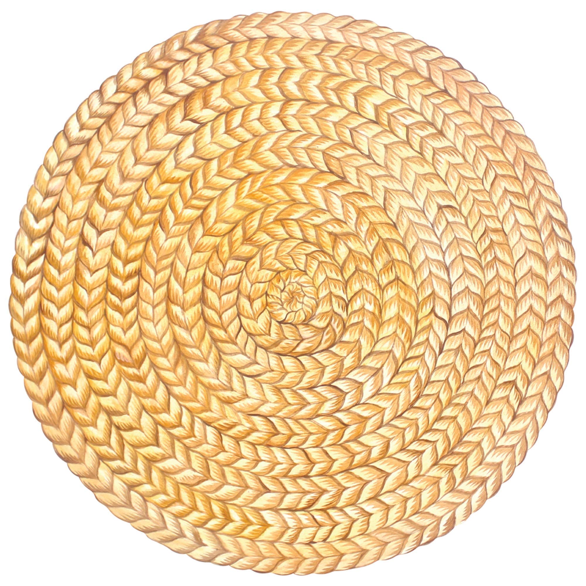 Round Disposable Paper Placemats - Jute Braided Place Mats for Dining Table for - 12 Sheets Per Pad American Made