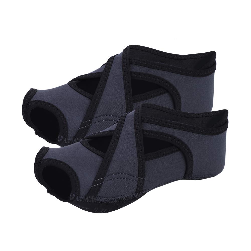 Yoga Socks With Toes Wrap Barre Dance Training Shoes With Grips(M Blue)