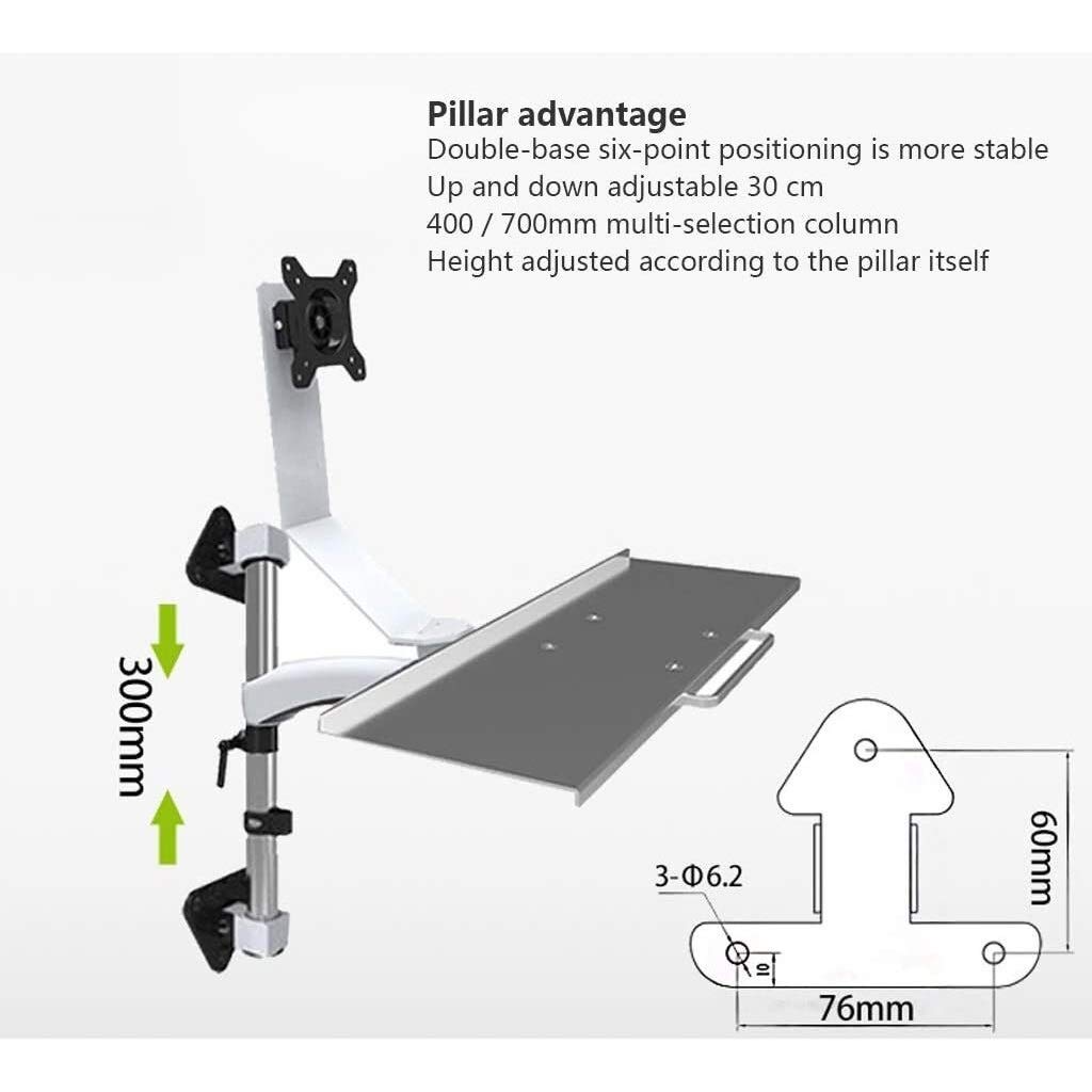 ZYF Keyboard Tray Desktop Splint Tray Stand Desk Mount Workstation, Height Adjustable Standing Desk, Ergonomic, Monitor, Laptop and Keyboard Mount (Size : A)