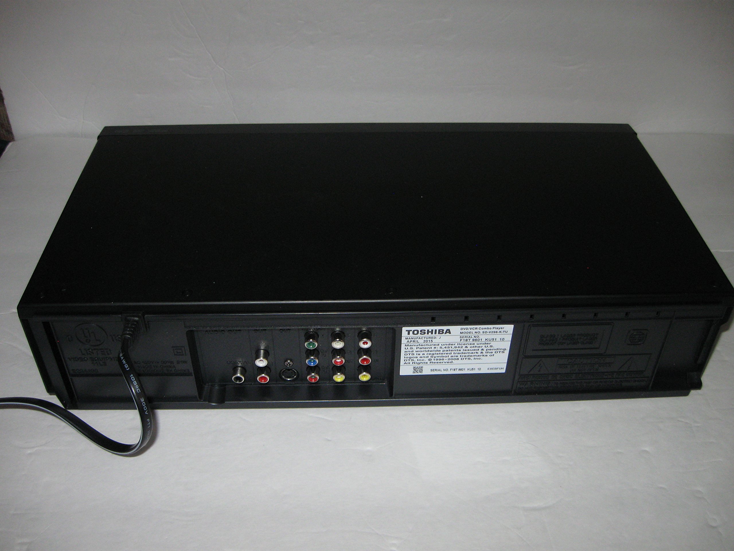 Toshiba SD-V296 DVD Player/VCR Combo, Progressive Scan Dolby Digital Remote Control, Black
