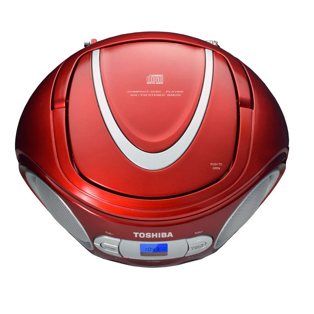 Toshiba TY-CRS9(R) Portable CD Boombox with Am/FM Stereo and Aux Input Red