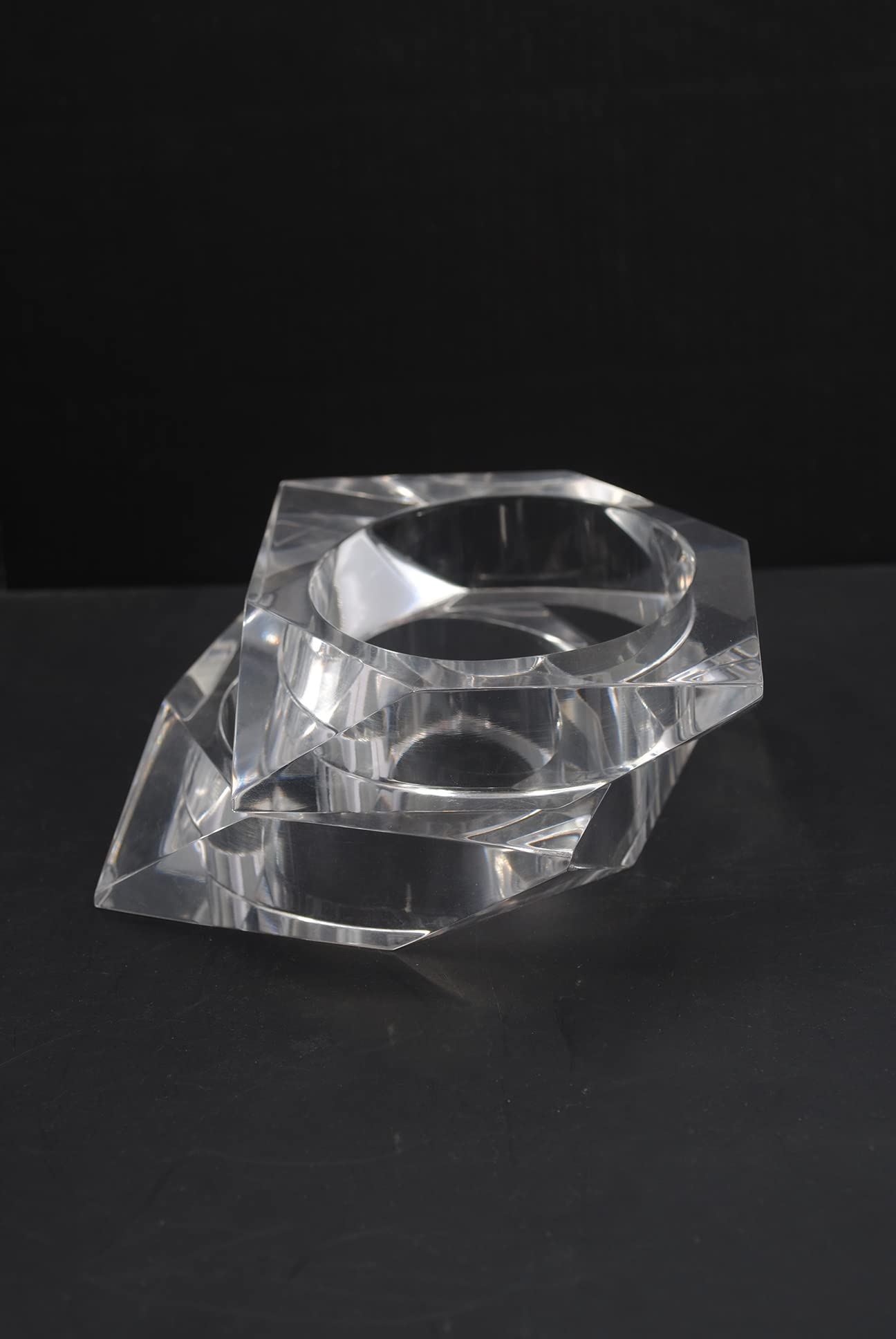 Pure Hands Transparent, Geometric, Statement | Lucite Bangle Bracelets for Women (2.6 Inches)