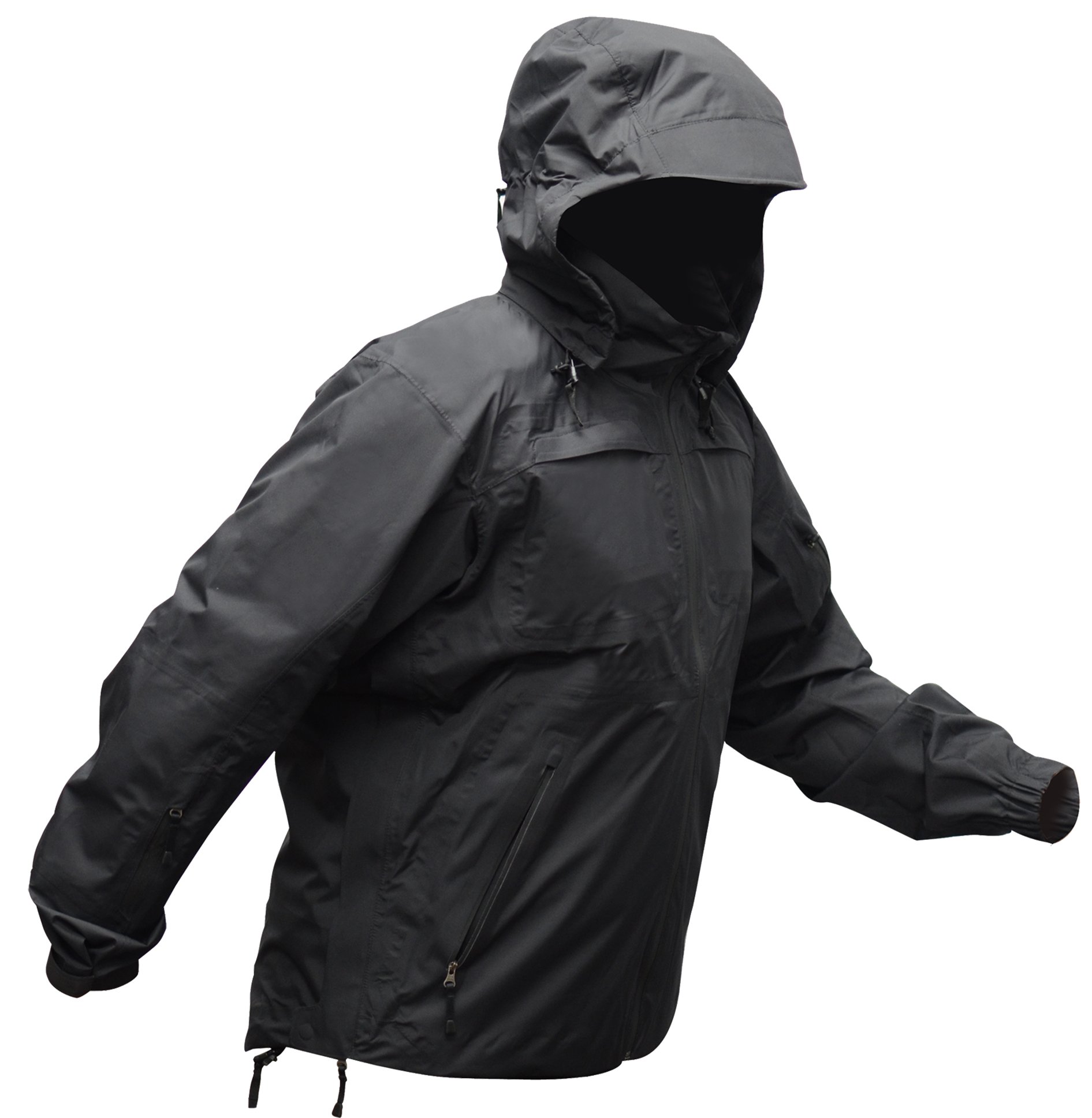 Vertx Mens Integrity Shell Tactical Rain Jacket, Hooded, Breathable, Waterproof Windbreaker with Full Zip for EDC Gear, Hiking, Hunting, Survival, Outdoor Clothing, Black, Medium/Regular