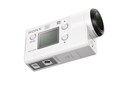 Sony FDRX3000R/W 4K HD Recording, Action Cam, Live View Underwater Camcorder, White