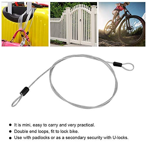 Security Lock, Exquisite Appearance Cable Bicycle Lock, Practical Autocycle for Bicycle Cycling Office Factory Scooter Bike Parking Lot Home Motorcycle (Silver)