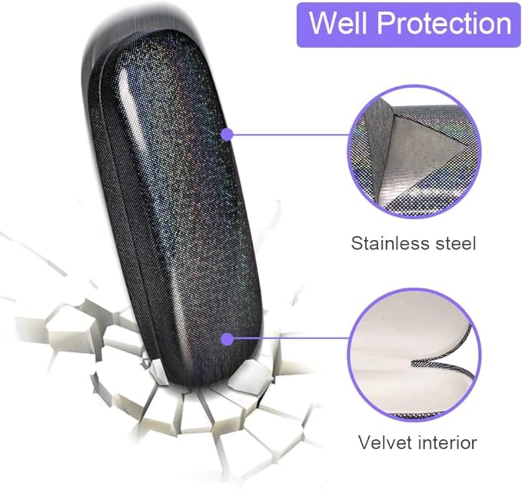 ZONLY Eyeglasses Case,(4 Piece) Unisex Hard Shell Eyeglasses Cases Protective Case For Glasse (Glitter)