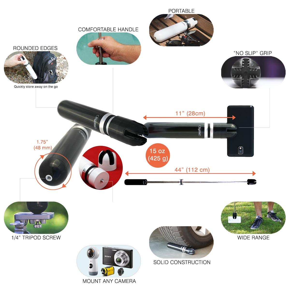 StayblCam Smartphone Gimbal and Video Stabilizer - Compatible with All iPhone, Galaxy, Foldables, and GoPro. Only Smartphone Gimbal That Also Works with 360 and VR Cameras