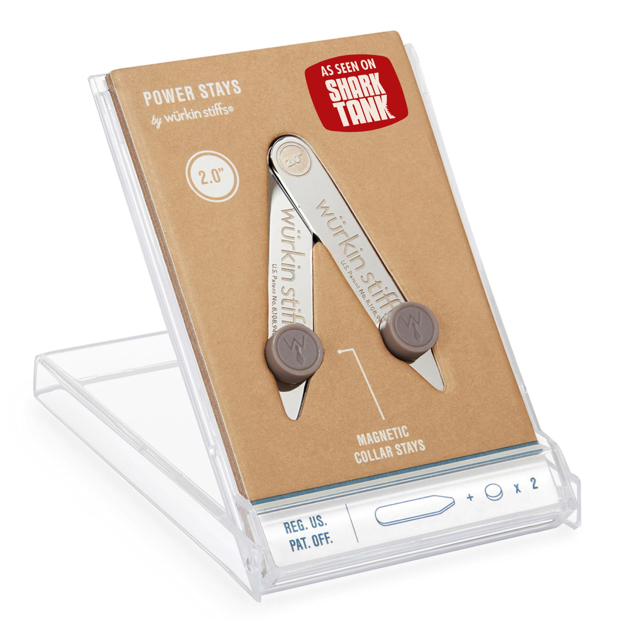 Würkin Stiffs Magnetic Collar Stays As Seen on Shark Tank | Includes 1 Pair of Power Stays with Storage Case