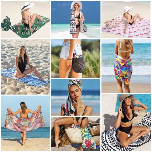 Microfiber Pool Sandproof Beach Towel Blanket - Quick Fast Dry Sand Free Proof Compact Outdoor Camping Travel Swim Micro Fiber Thin Yoga Mat Personalized Gift for Women Man Adult Blue Tie Dye