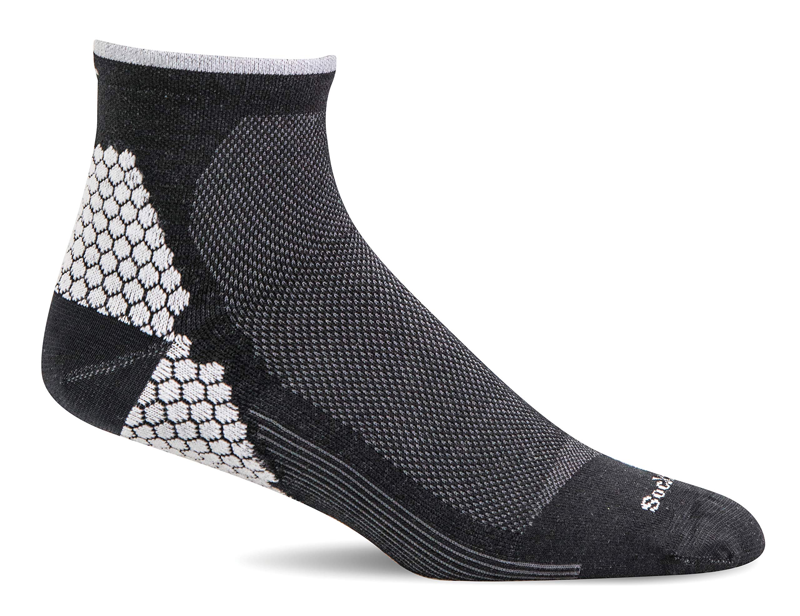 Sockwell Women's SW76W Plantar Sport Quarter Sock, Black - S/M