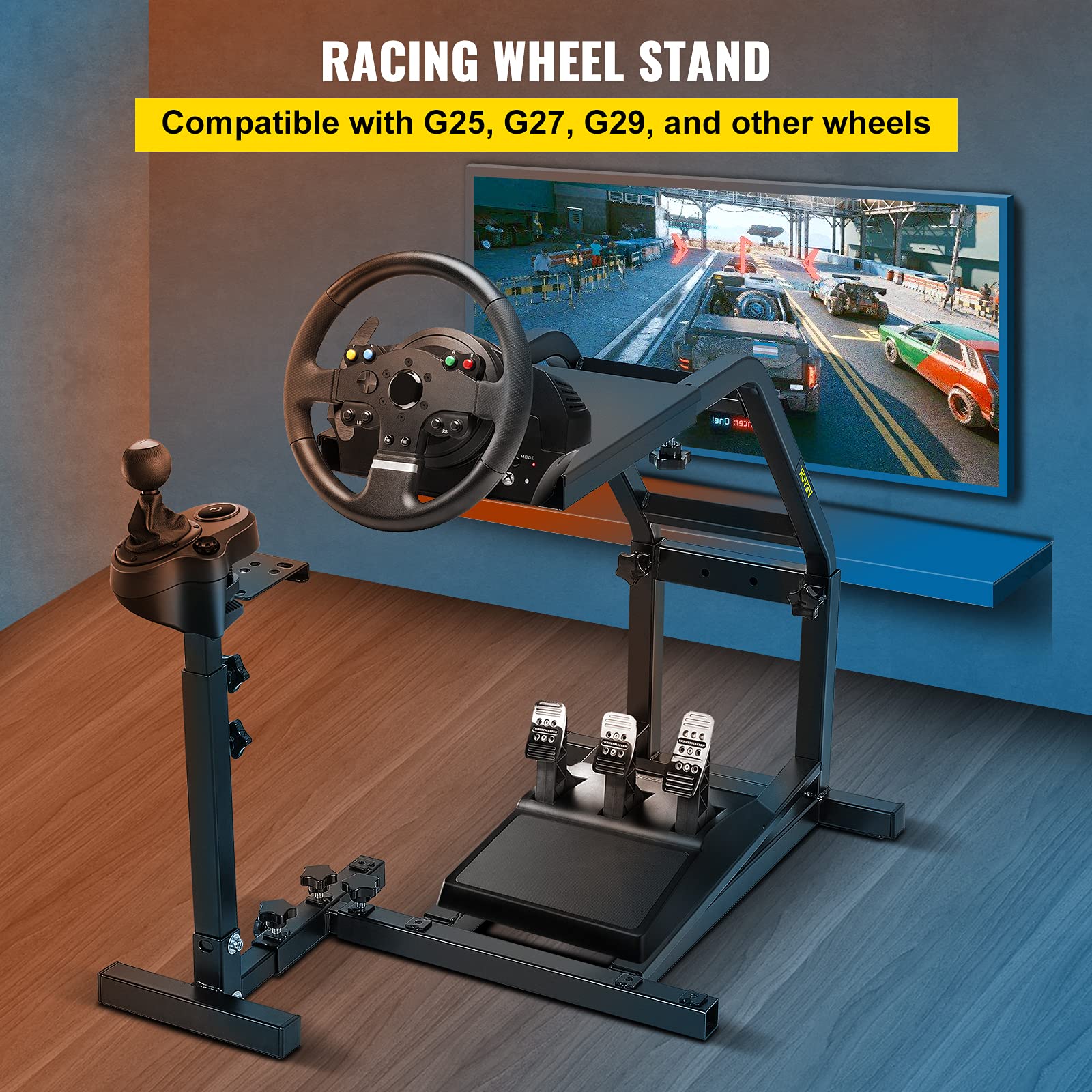 VEVOR G29, G27 and G25 Racing Simulator Steering Wheel Stand GT Racing Simulator Steering Wheel Stand,Wheel Support and Pedal not Included