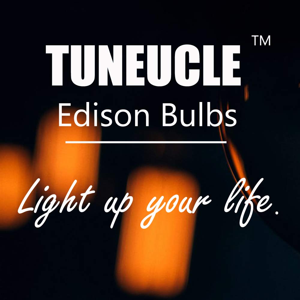 Tuneucle 1-Pack Edison Bulbs Led Dimmable 4W 110V Antique Style Edison Light Bulbs,2000K Warm White (Amber Gold Glass), LED Vintage Light Bulb Fixtures,G95, E26 E27 Base (G95Helical - 1 Pack - Golden)