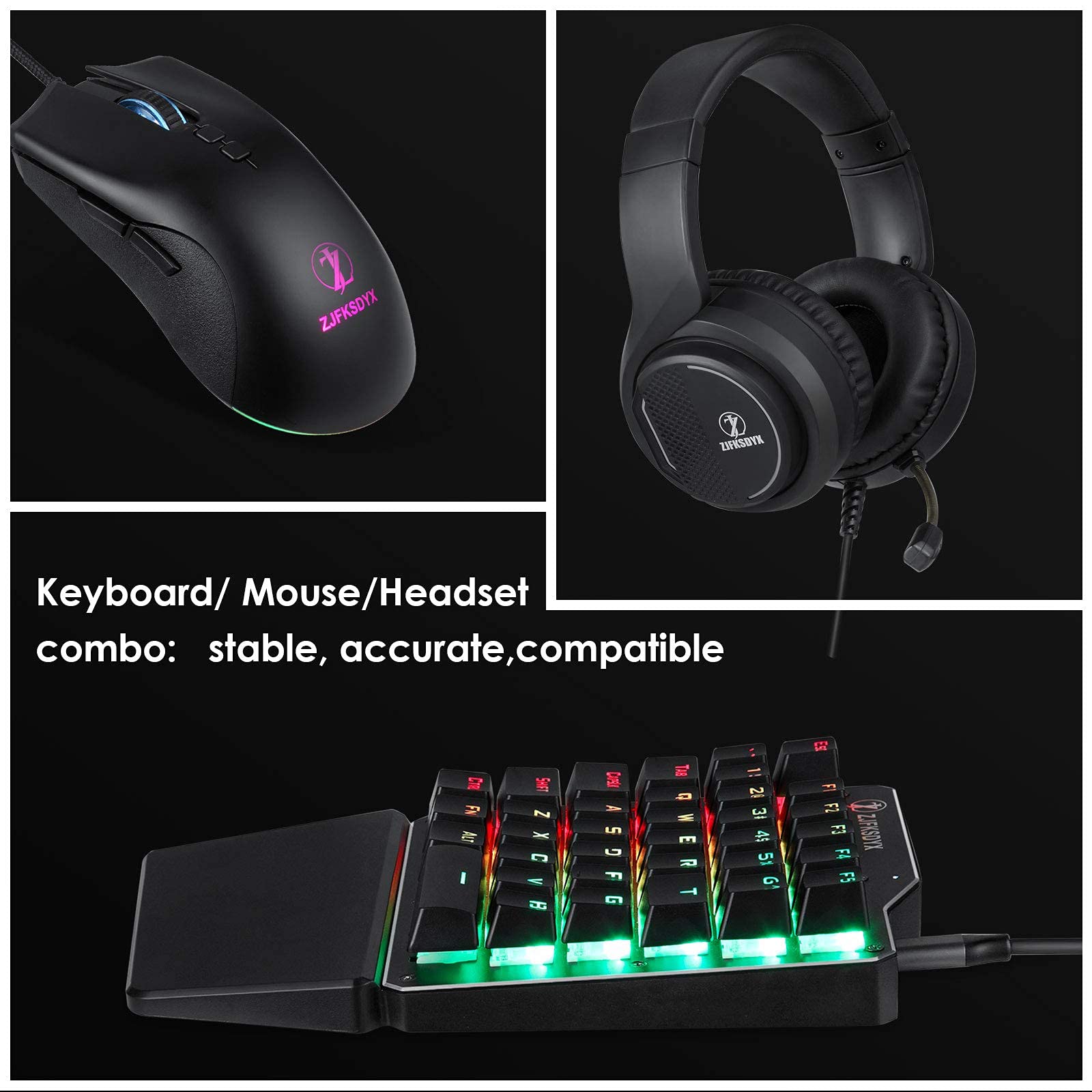ZJFKSDYX C91MAXPro Gaming Keyboard & Mouse with Headset for N-Switch/Xbox Series X/Xbox One/ PS5/PS4/ PS4 Slim/PS4 Pro…