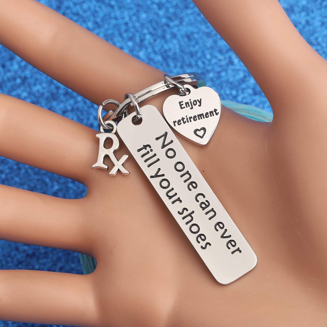 WUSUANED Pharmacist Retirement Keychain RX Retirement Gift For Pharmacy Tech