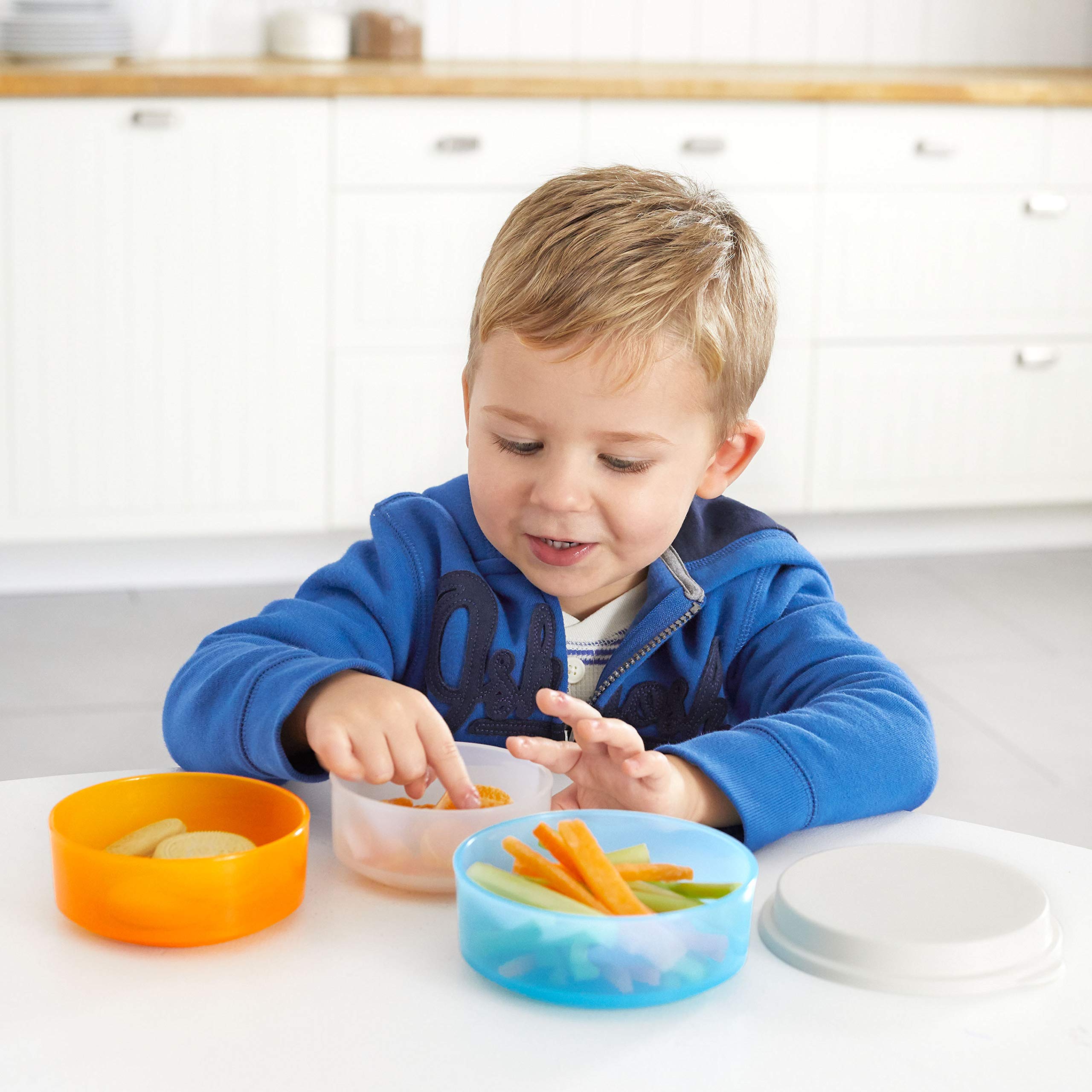 Skip Hop Non-Slip Baby Bowls, Zoo Smart Serve, 3 Pack Bowls & 1 Lid, Dog