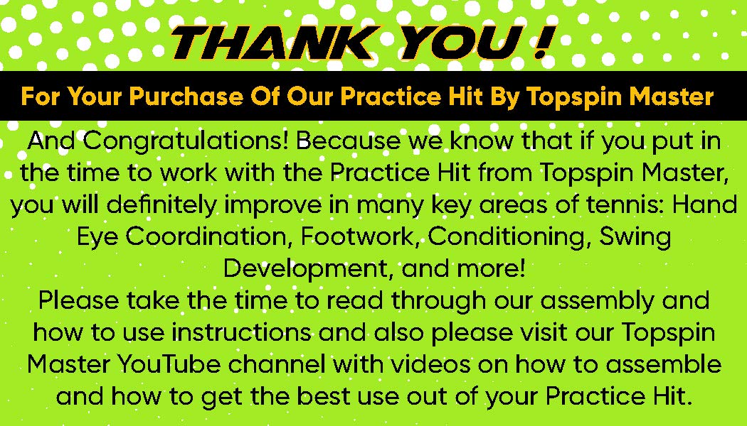 TOPSPIN MASTER Practice Hit Tennis Trainer - Portable Self-Training Aid - Rebounder Tennis Training Equipment for Beginners & Pros - Helps Improve Strokes - Easy to Assemble, Comes with Extra Ball