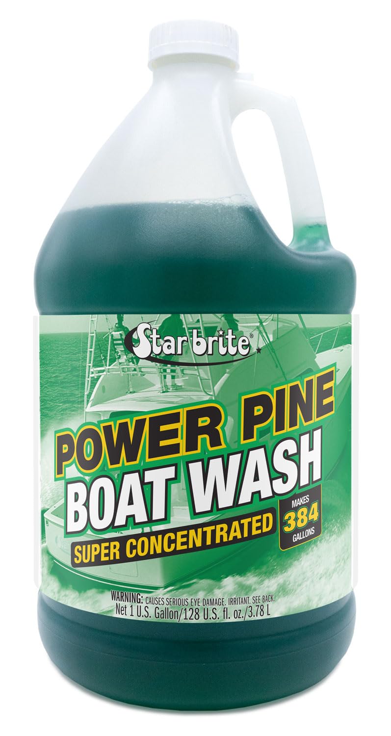 STAR BRITE Power Pine - Premium Boat Wash Super Concentrate - Makes 384 Gallons - All-Purpose, All-Surface Ultimate Cleaning Solution - Will Not Remove Wax, Polish or Harm Gel Coat 1 GAL (093700)