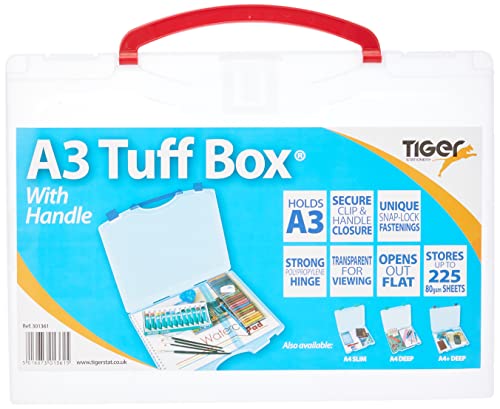 Tiger 301361 A3 Tuff Box, Assorted handle, White