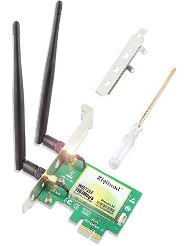 Ziyituod Wireless Dual Band-AC1200A(2.4G 300Mbps+5G 867Mbps),PCI-E WiFi Card Wireless Network Adapter for Win7/8/10/11,Linux,Detachable Antenna,Easy to Assemble,Plug and Play,no BT