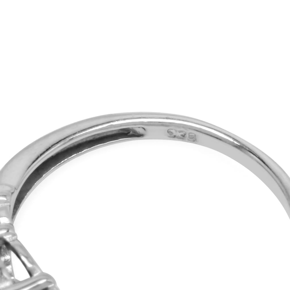 Silvershake 2.62ct. 3 Stone Oval Shape Mystic Fire Topaz White Gold Plated 925 Sterling Silver Ring Size 9