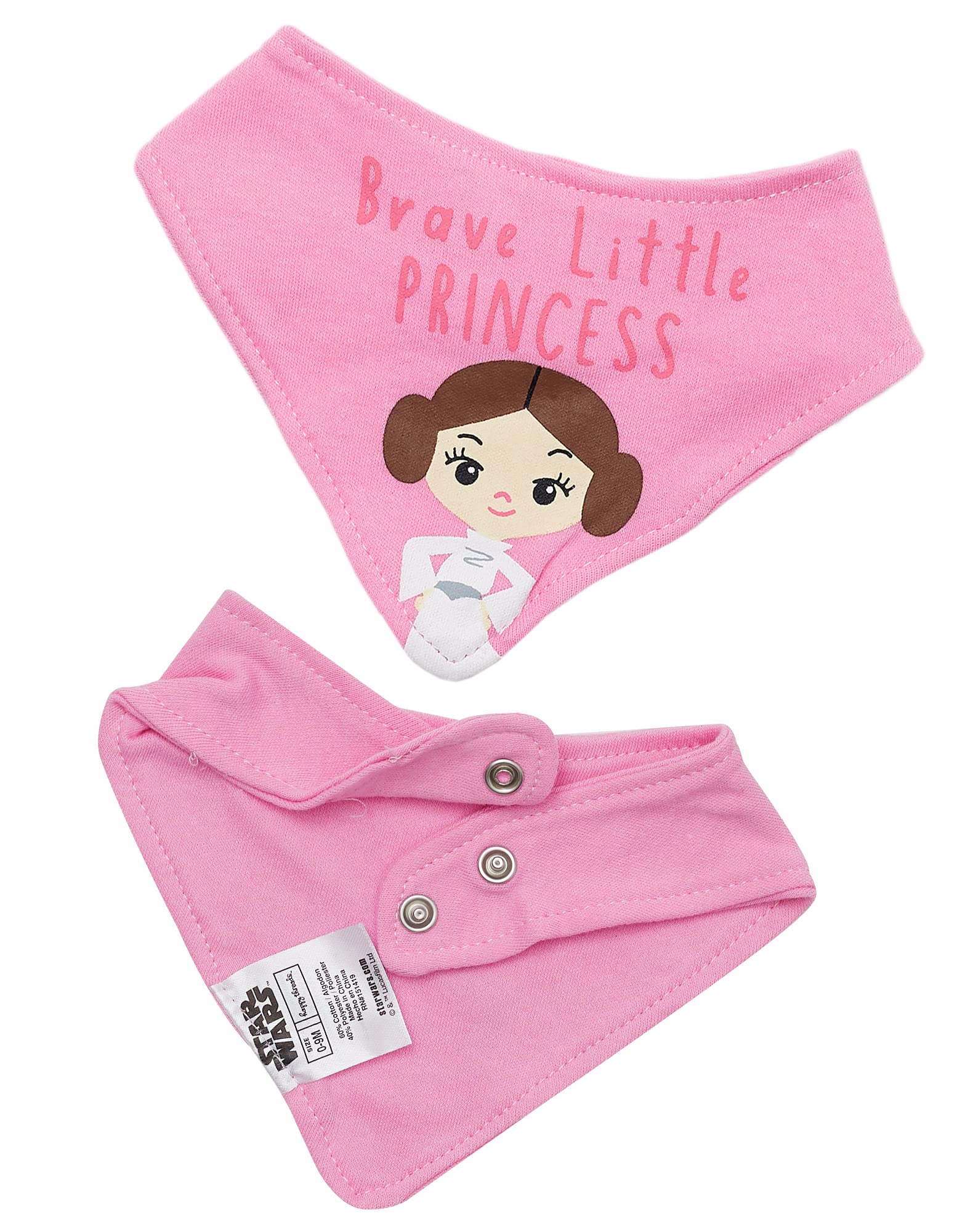 STAR WARS Baby Girls Baby Yoda 3 Piece Short Sleeve Bodysuit Pull-on Pants and Accessory (White/Pink, 6-9 Months)