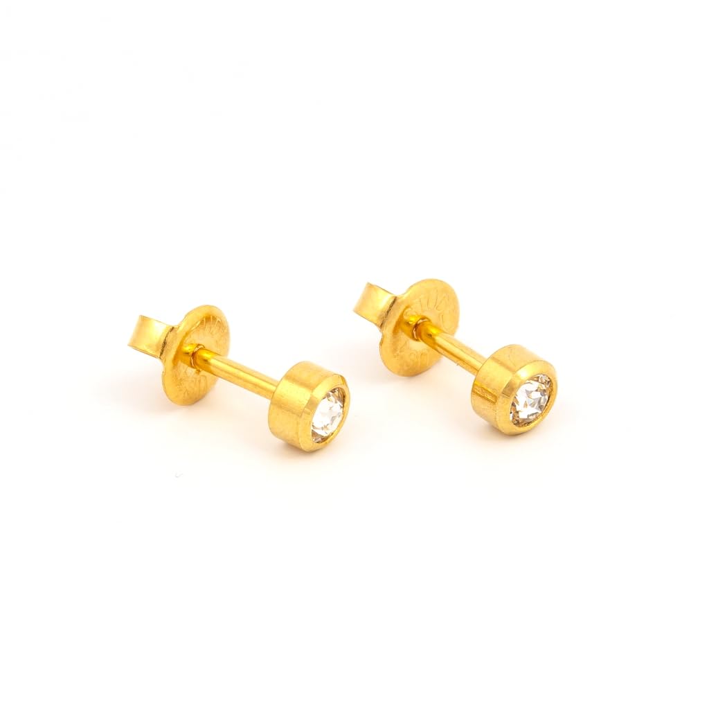 Studex Surgical Steel Ear Piercing Studs, 3mm, 12 Pair April Stone Set