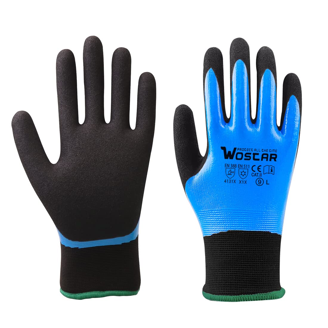 Winter Warm Unisex-Adult Work Gloves Double layer Breathable Rubber Scrub Coated Cold Weather Insulated Freezer Gloves