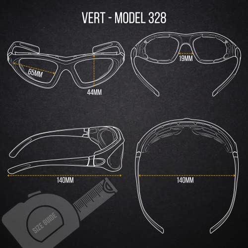 WYND Blocker Vert Motorcycle & Outdoor Sports Wrap Around Sunglasses (Black/Smoke Lens)