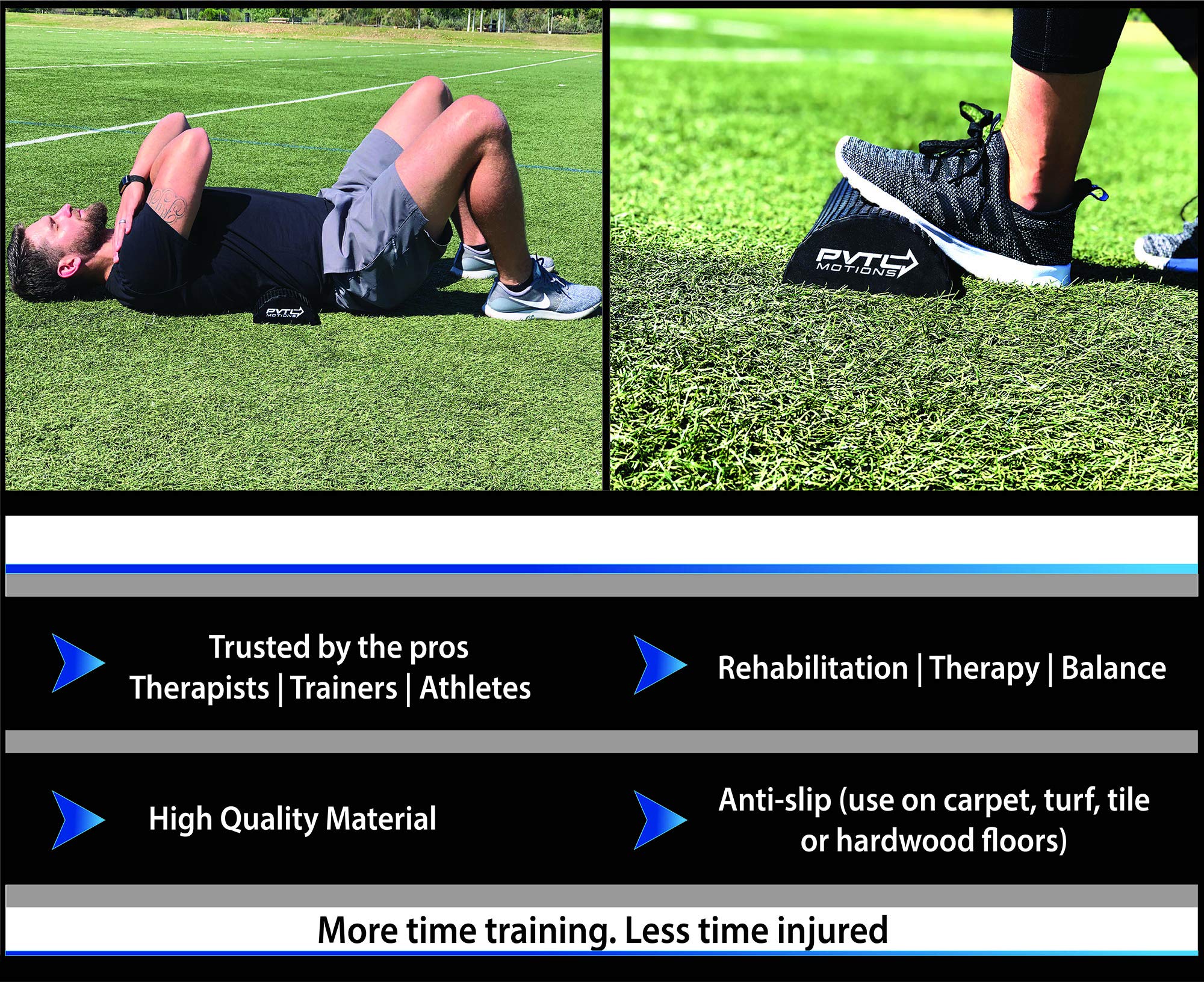 PVTL Half Foam Roller 12 inch Foam Roller for Physical Therapy and Exercise Black Equipment (Half Round Black 6" X 12") Downloadable Stretching Chart Included