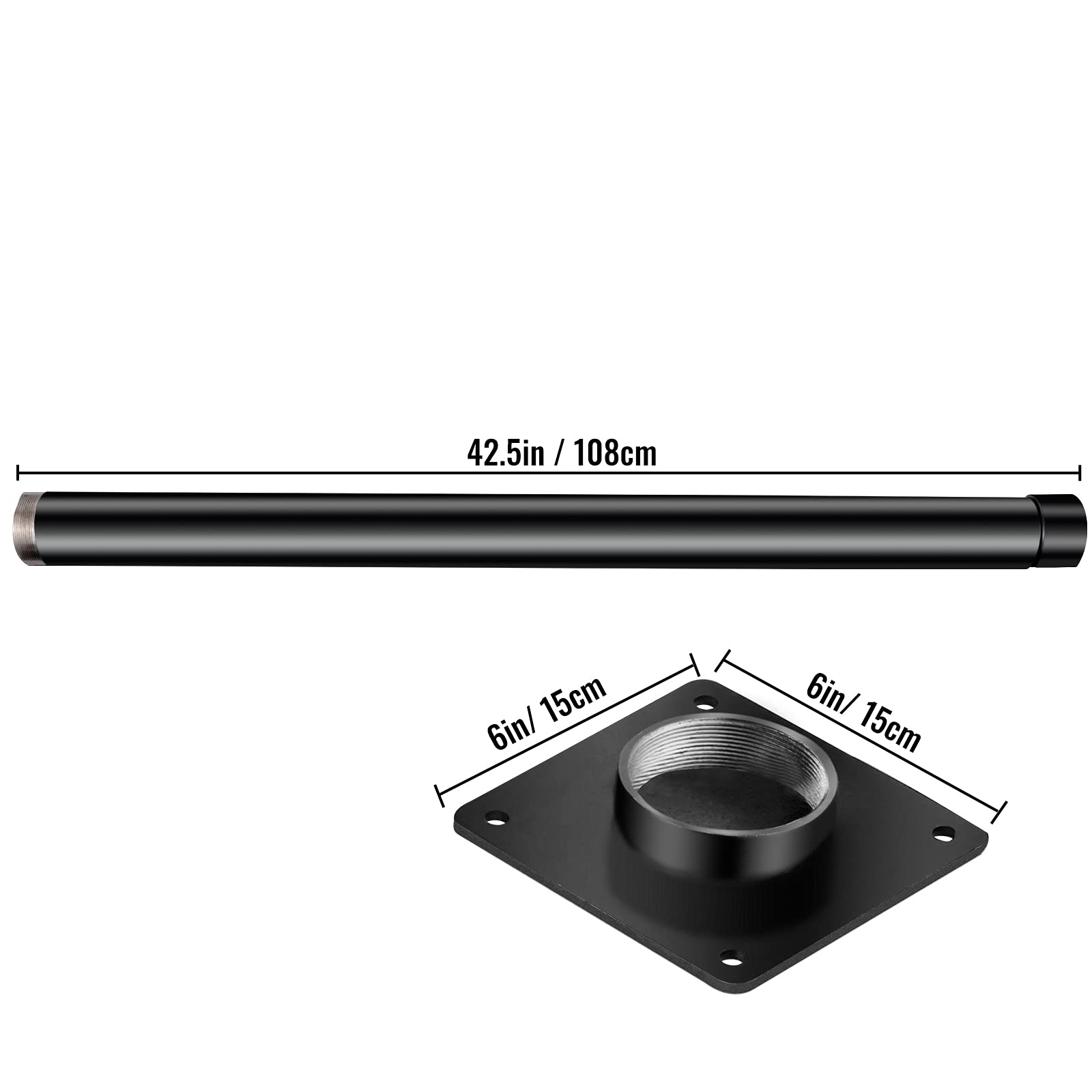 VEVOR ZYPZCG1 Sun Shade Post, Black