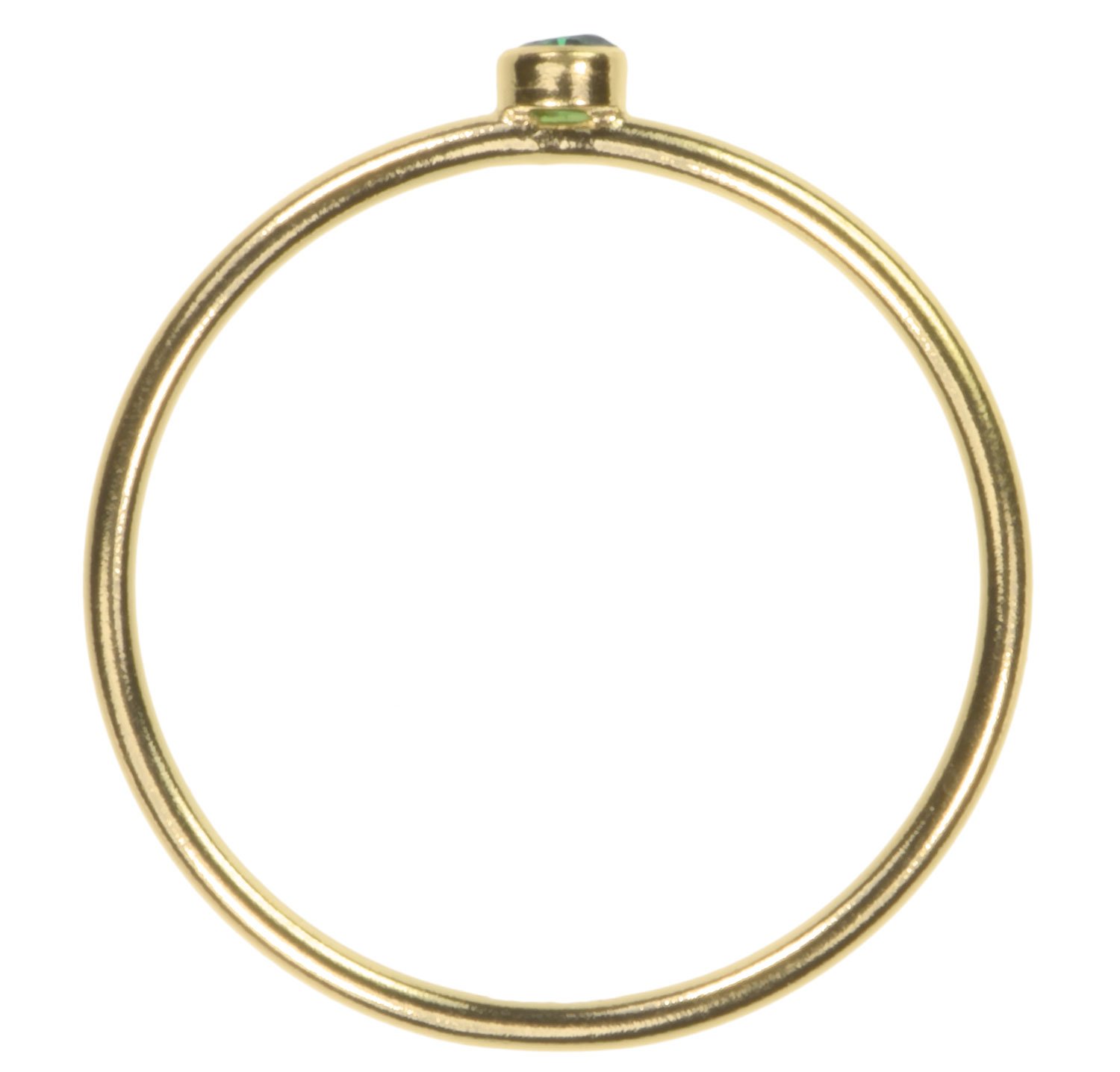 uGems 14kt Gold Filled Green CZ Stacking Ring Size 7