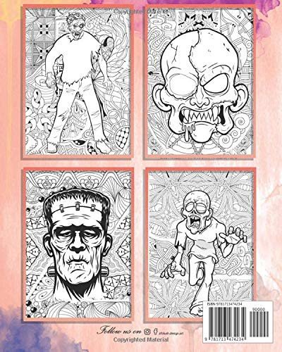 Zombies, They're Coming To Get You: Adult Coloring Book (Stress Relieving Creative Fun Drawings to Calm Down, Reduce Anxiety & Relax.)