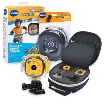 VTech Kidizoom Action Cam with Case, Mounts and Accessories, Yellow/Black