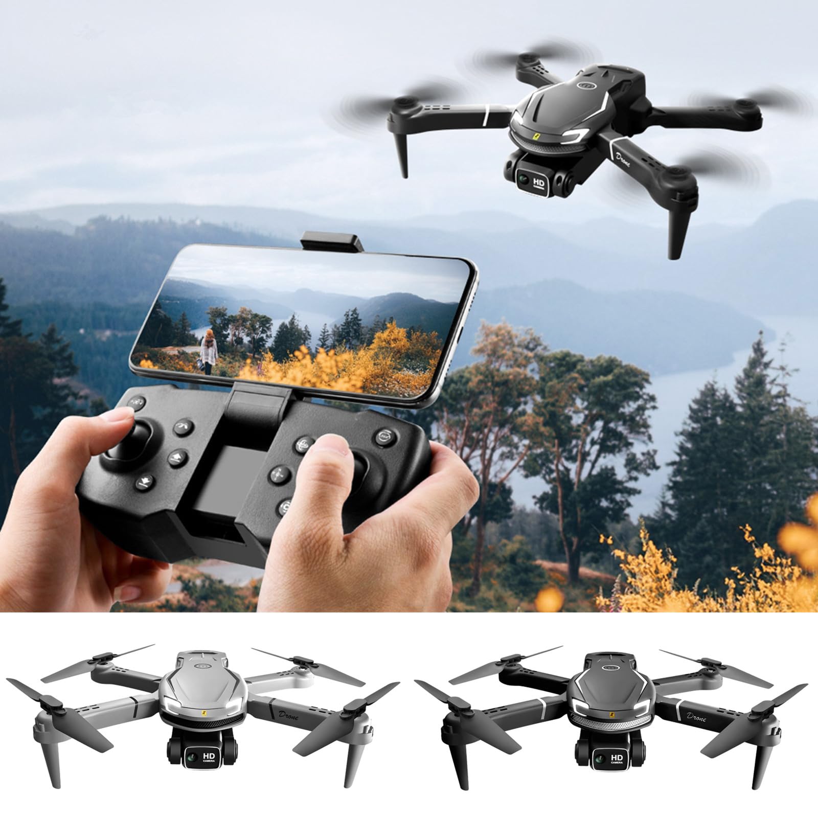 Upgraded Aerial Photography Drone With 4K Camera - Remote Control Drone Toy For Kids - Foldable Quadcopter With Altitude Hold, Headless Mode - Drone with Camera for Adults Kids