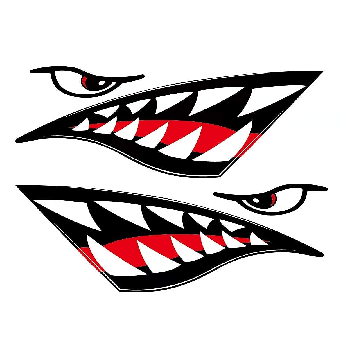 Xixiying Shark Teeth Stickers Reflective Stickers Decorative Patterns for Kayaks, Fishing, Canoes, Cars, Trucks, Etc.
