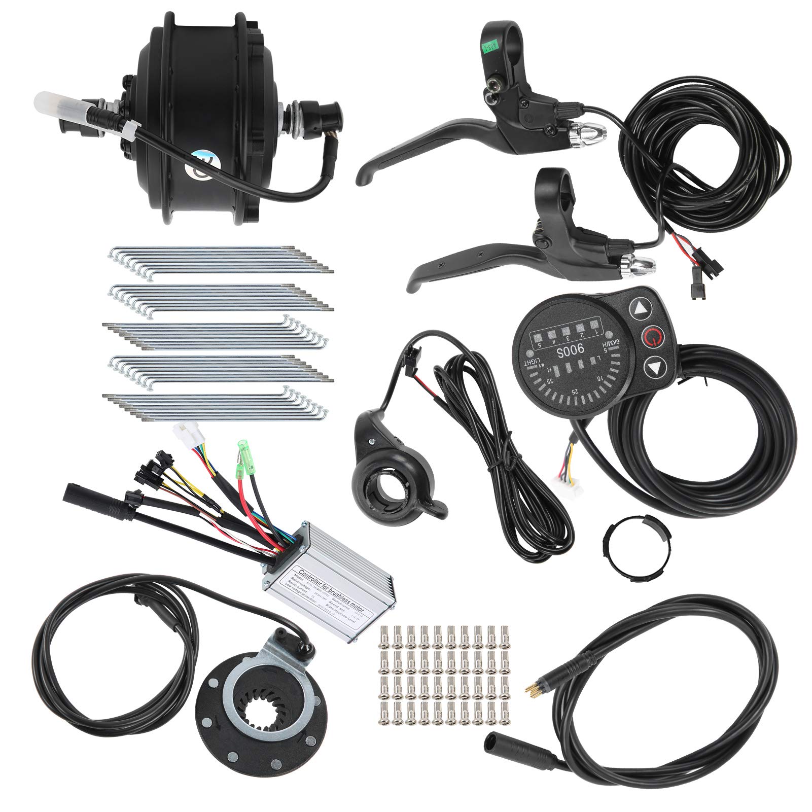 VGEBY 36V 250W EBike Conversion Kit, Electric Bicycle Conversion Parts with Controller Bike Meter Thumb Hub Motor Compatible with 20in Bike Wheel(Front Drive) Riding