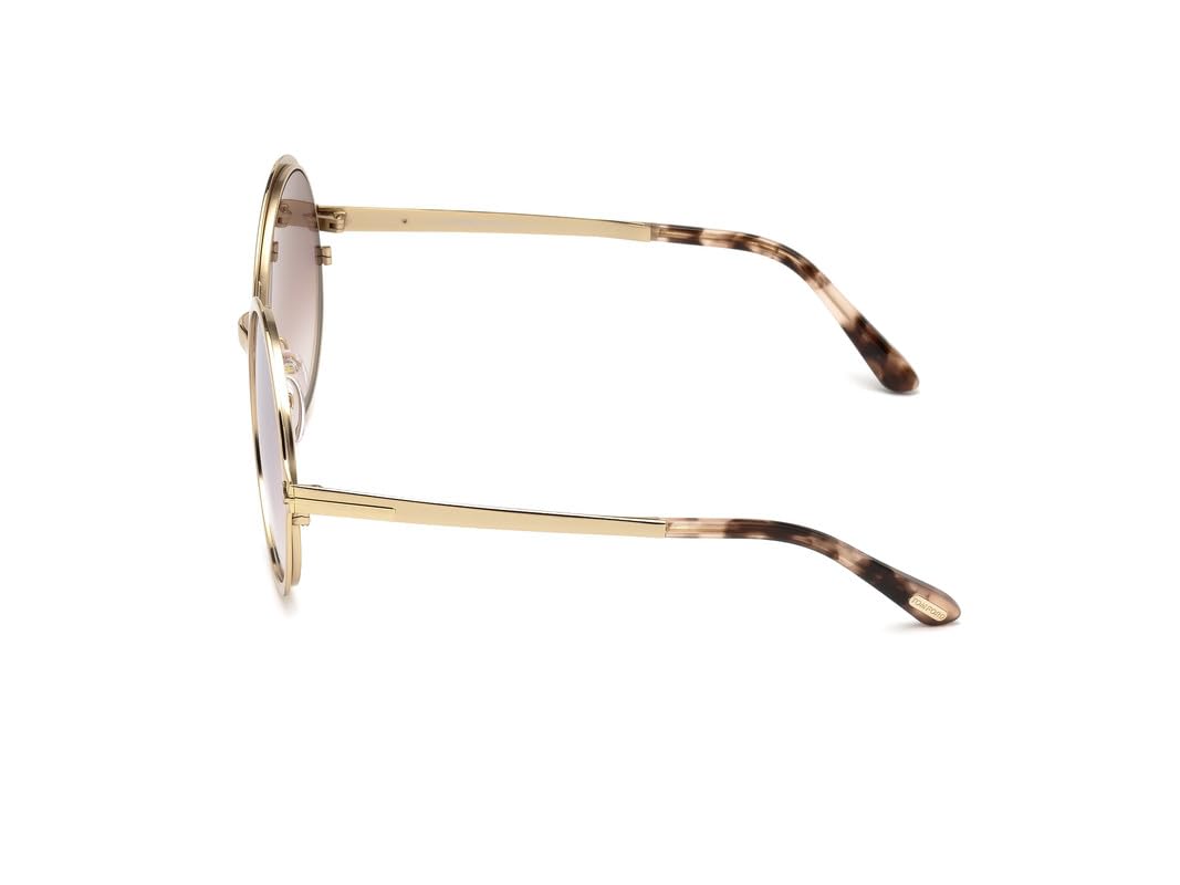 Tom Ford FT0572 28Z Shiny Rose Gold Ava Round Sunglasses Lens Category 2 Size 5