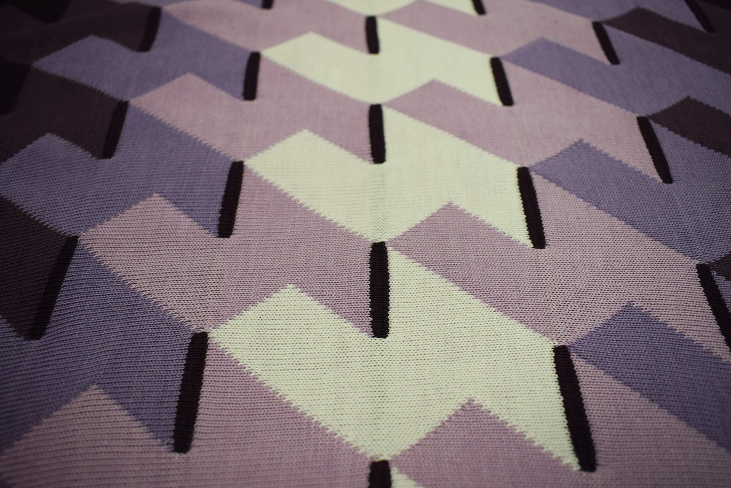 STACY ADAMS Men’s Sweater, Ombre Geometric Front Design (4XL, PURPLE)