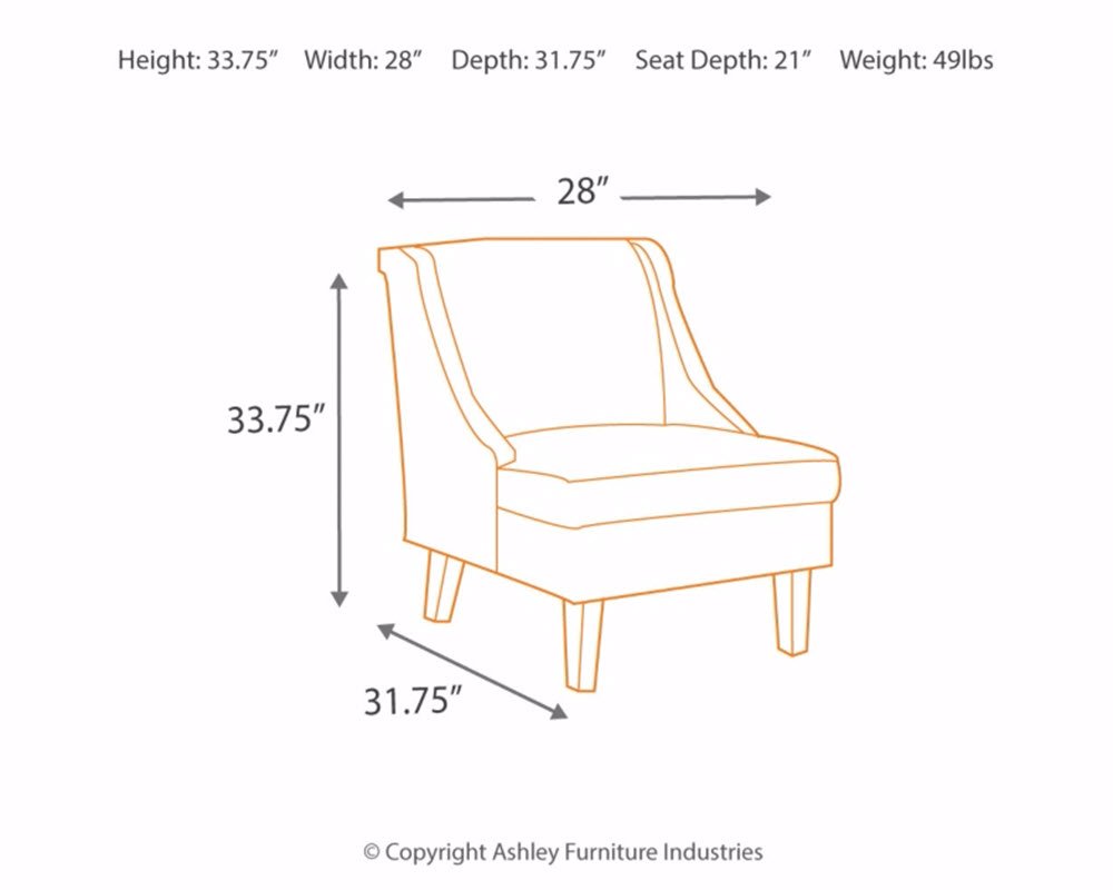 Signature Design by Ashley Clarinda Contemporary Tufted Wingback Accent Chair, Cream