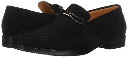 Stacy Adams Men's Neville Moc-Toe Slip-On Penny Loafer, Black Suede, 10 M US