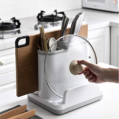 WUDILU Kitchen Organizer Pot Lid Rack Plastic Spoon Holder Pot Lid Shelf Cooking Dish Rack Pan Cover Stand Kitchen Accessories