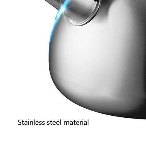 ZNZN Stainless Steel Kettle Round Whistling Teapot Silver Boiling Water Kettle with Ergonomic Handle (2.5L/84.5OZ,3.5L/118.3OZ) Multifunctional Water Kettle (Color : 3.5L (118.3OZ))