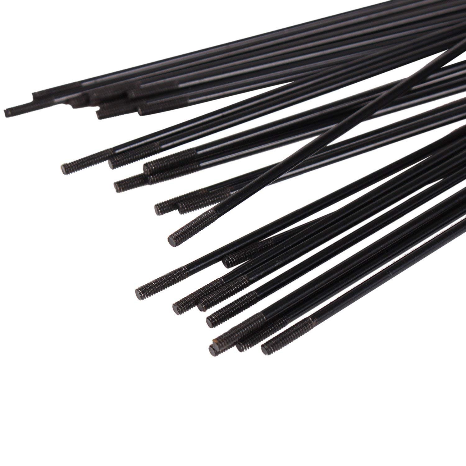 SENQI 36pcs 14G J Bend Bicycle Steel Spokes 170mm-290mm W/Nipples (297mm)