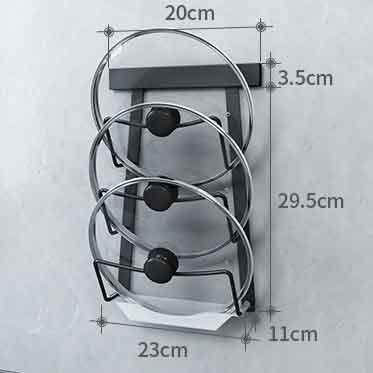 WUDILU Pot Lid Rack Wall-Mounted Pan Pot Cover Lid Rack Stand Stove Organizer Kitchen Storage Holder Rack Shelf Kitchen Accessory