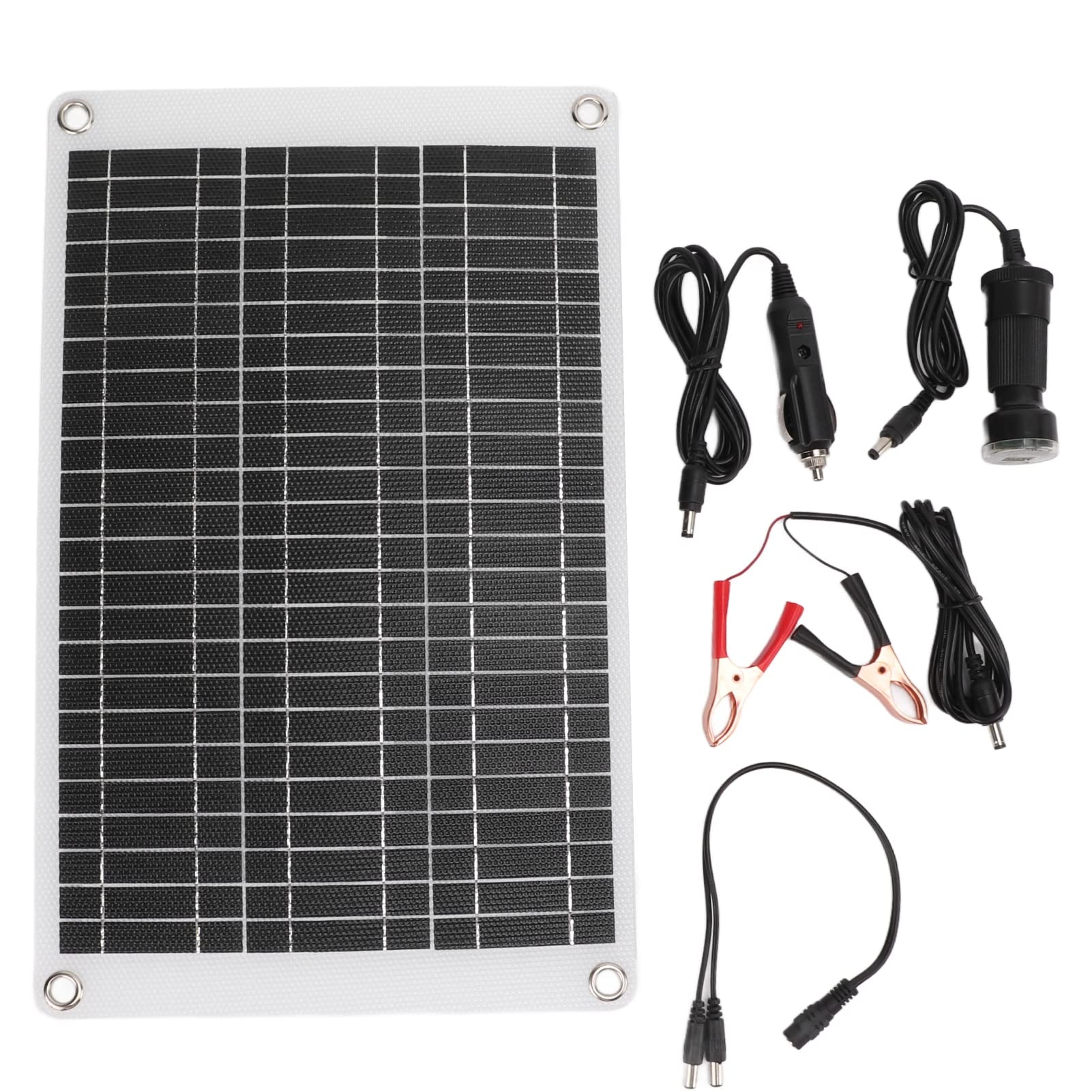 VTOSEN 15W Solar Panel Battery Charger Kit - Portable Solar Panel Charging for Car, Motorcycle, RV - Maintainer for 12V Battery, Mobile Phone - Solar Power Solution
