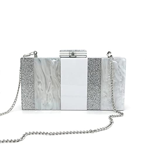 ZHUHW Acrylic Evening Bags Women's Wallet Striped Sequin Clutch Purse Chain Crossbody Bag