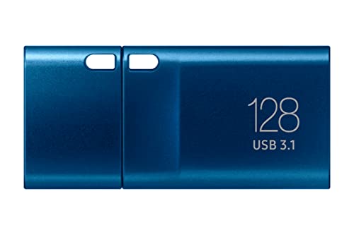 Samsung Type-C™ USB Flash Drive, 128GB, Transfers 4GB Files in 11 Secs w/Up to 400MB/s 3.13 Read Speeds, Compatible w/USB 3.0/2.0, Waterproof, 2022, Blue, MUF-128DA/AM