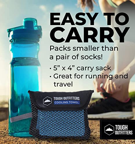Tough Outdoors Cooling Towels (38.5"x12") - Cooling Towels for Neck & Face, Cooling Neck Wraps - Ice Towel & Sweat Rag for Camping, Gym, Yoga & Sports