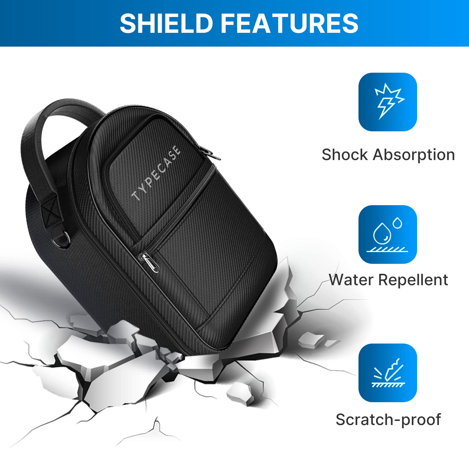 typecase Carrying Case for Oculus Quest 2, Elite Strap & Quest 2 Accessories - Holds Controllers, Battery Packs, Link Cables & Face Covers - Protective Travel Bag Compatible with Meta Quest 2 & 3