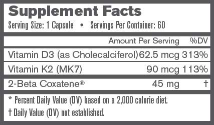 ZYCAL Vitamin D3/K2 Supplement (60 Capsules), Improve Your Bone and Joint Health, Superior Bone Support, Promote Healthy Function, Boost Your Immune System, Non-GMO, Gluten-Free